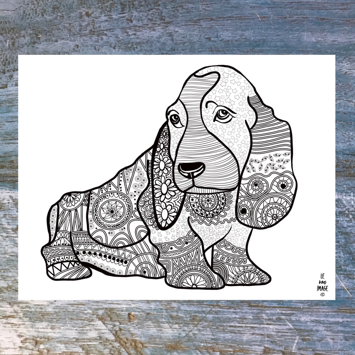 Dog Zentangle Printable Coloring Page Unique Original and Hand - Etsy
