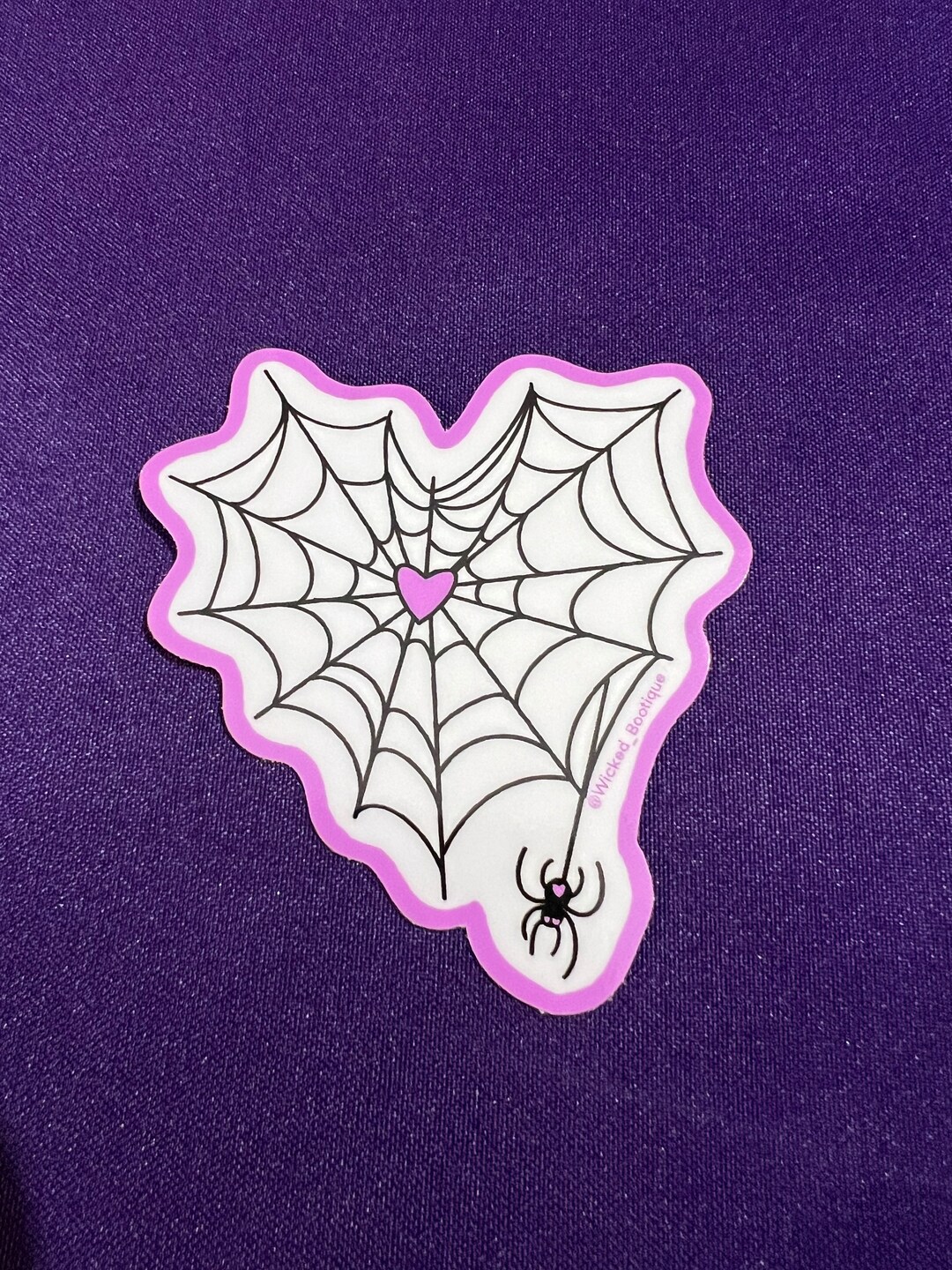 Spider Web Heart Sticker - Etsy