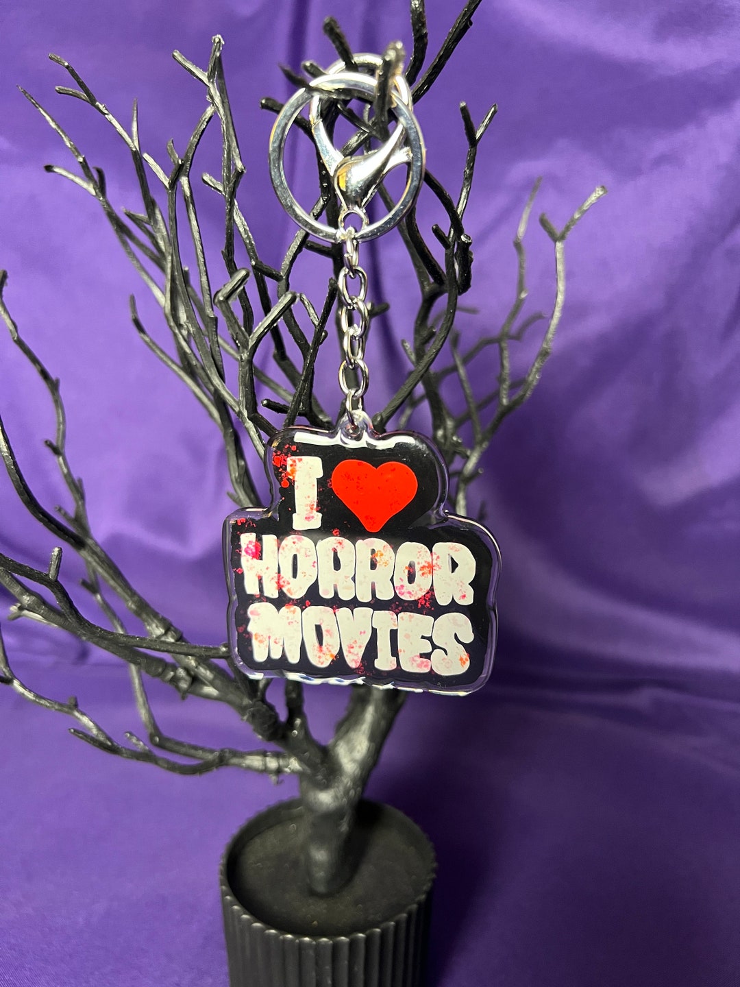 I Love Horror Movies Keychain - Etsy