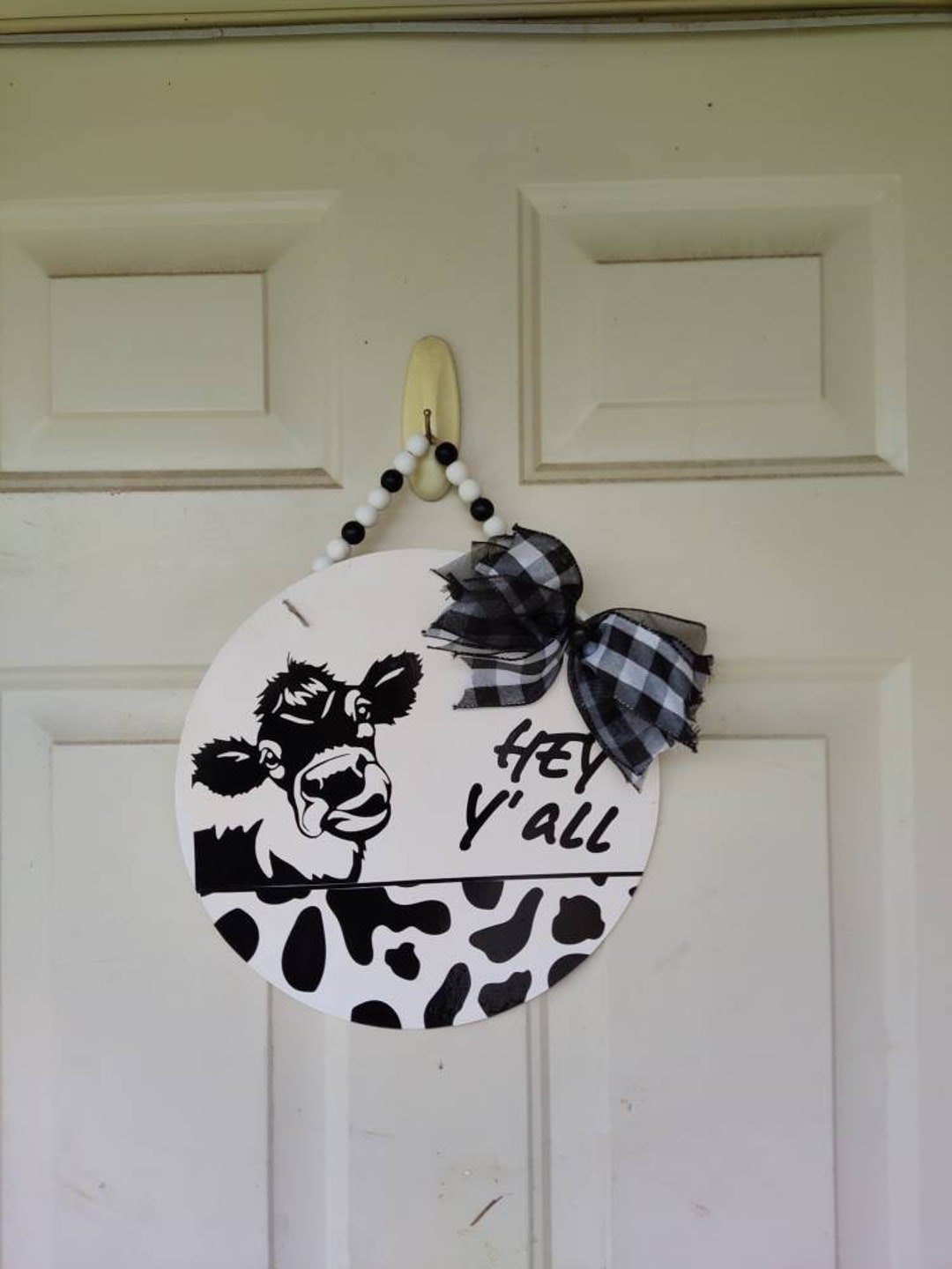 Cow Door Hanger for Front Door, Country Door Hanger, Country Decor, Cow ...