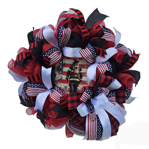 Firefighter Wreath - Etsy