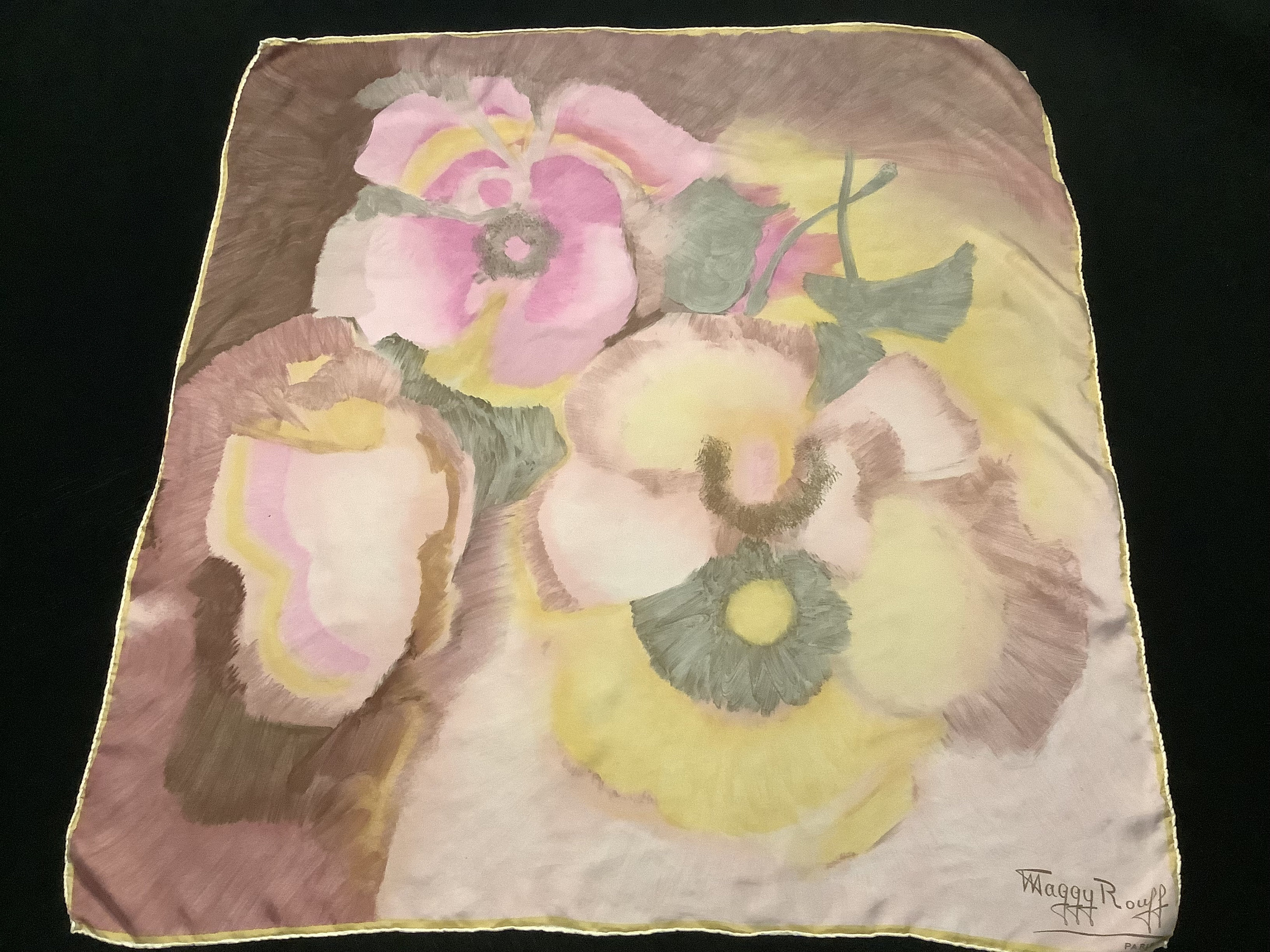 1950s Vintage MAGGY ROUFF PARIS Square Floral Scarf in Pastel - Etsy