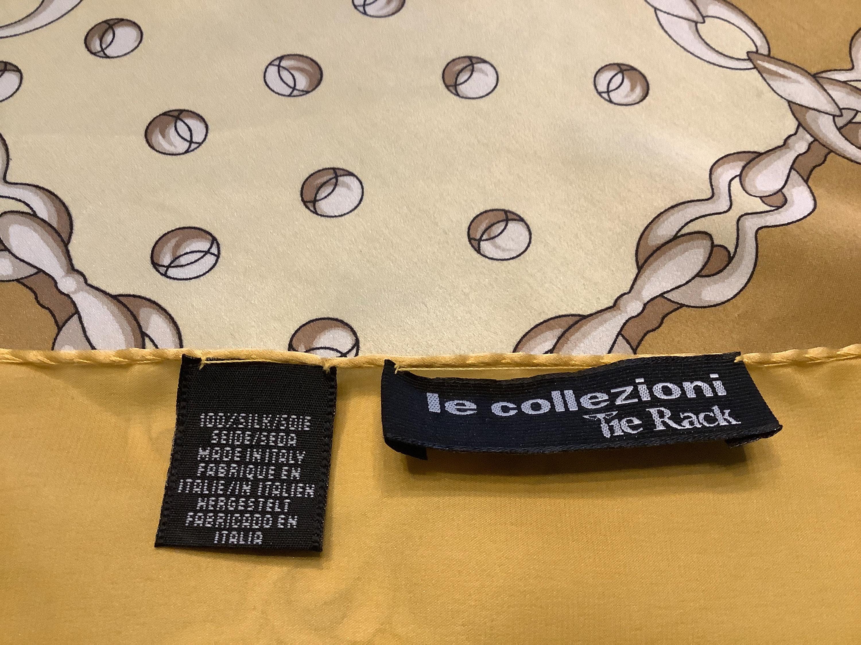 Vintage Le COLLEZIONI TIE RACK Square Silk Scarf With Hand Rolled Hem ...