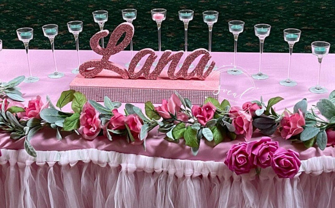 Custom Script Name Centerpiece for Sweet 16, Birthday, Quince, Mitzvah ...