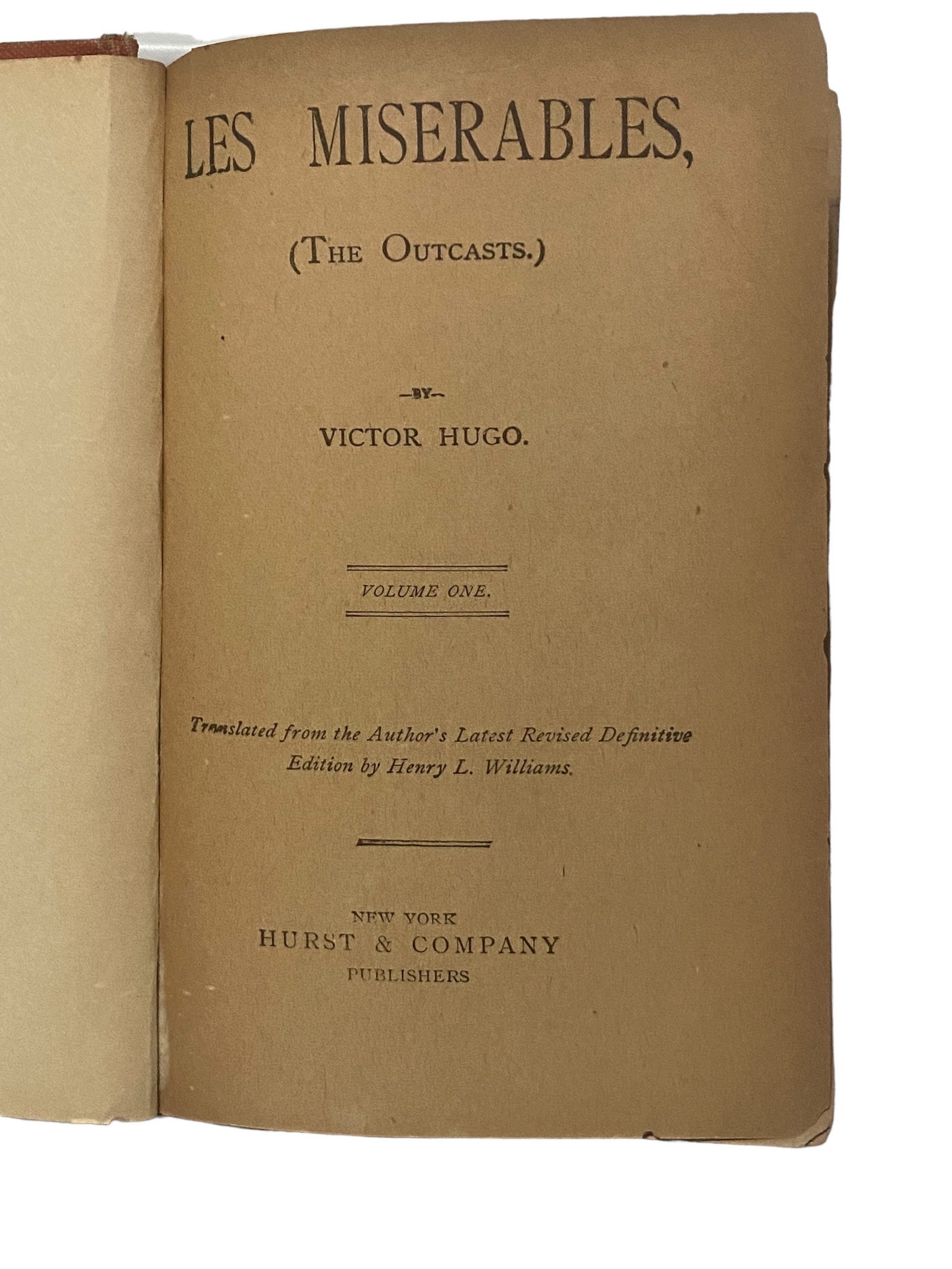Vintage Les Miserables Book Volume One by Victor Hugo Cosmos Series ...