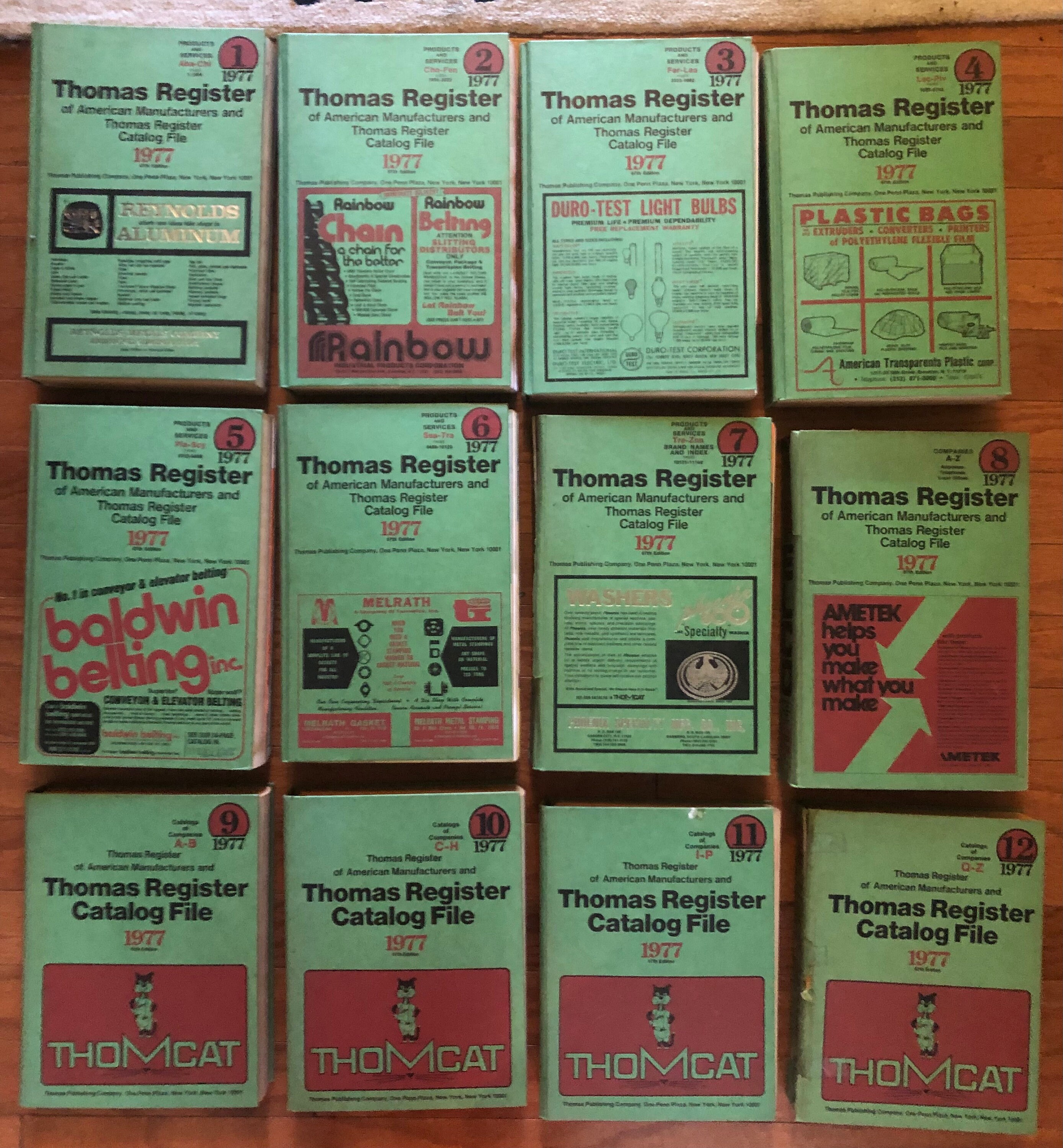 1977 Full Set Thomas Register of American Manufacturers & Advertisers ...