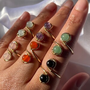 Adjustable Crystal Twist Ring, Crystal Jewelry, Wire Wrapped Crystals ...