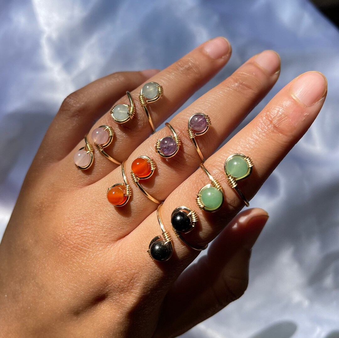 Adjustable Crystal Twist Ring Crystal Jewlery Wire Wrapped - Etsy