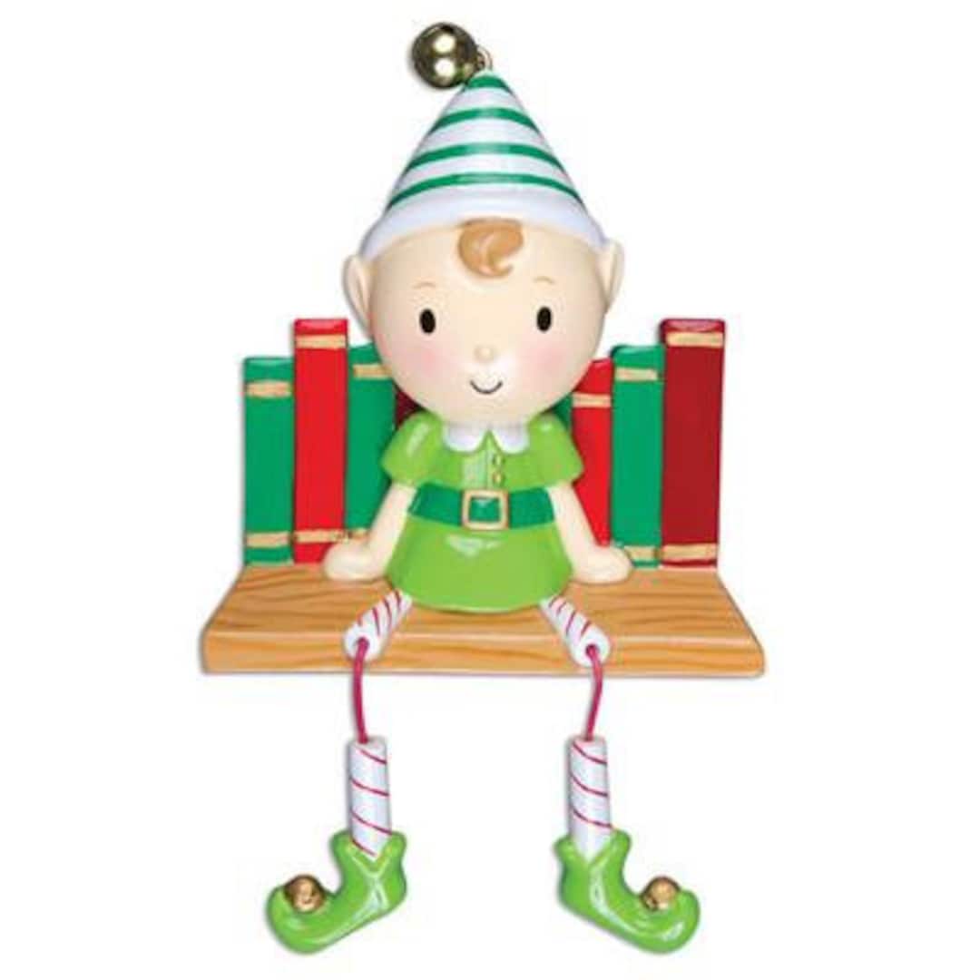 Personalized Elf on Books Christmas Ornament Décor the Family Christmas ...
