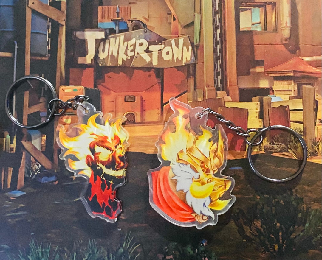 Junkrat Inferno Skin and Roadhog Midas Skin Keychains - Etsy