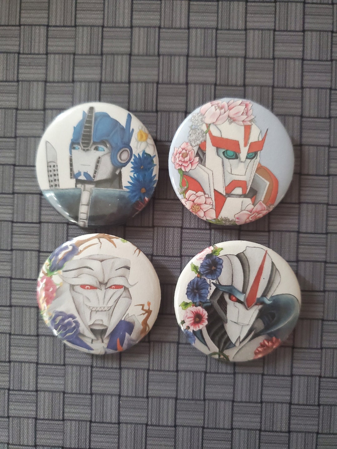 Transformers Prime Floral Buttons - Etsy