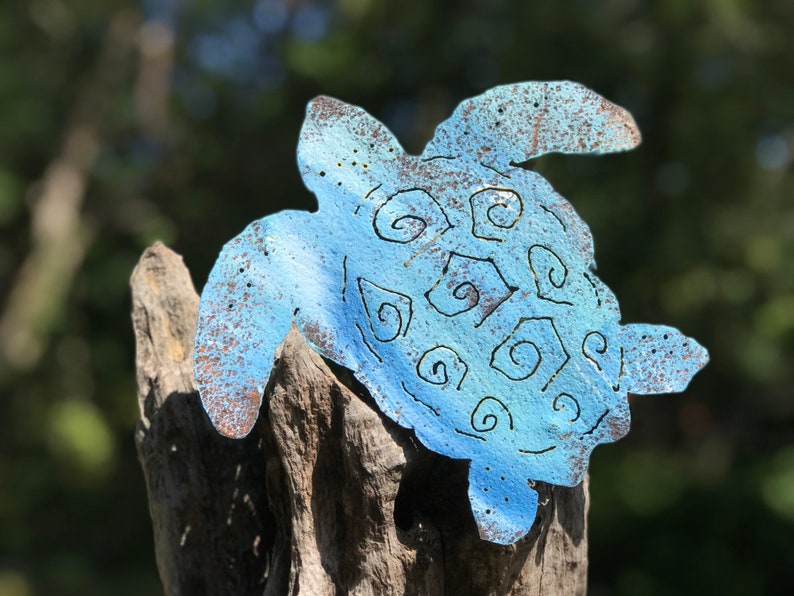 Sea Turtle Small Reclaimed Metal Hand Crafted - Etsy