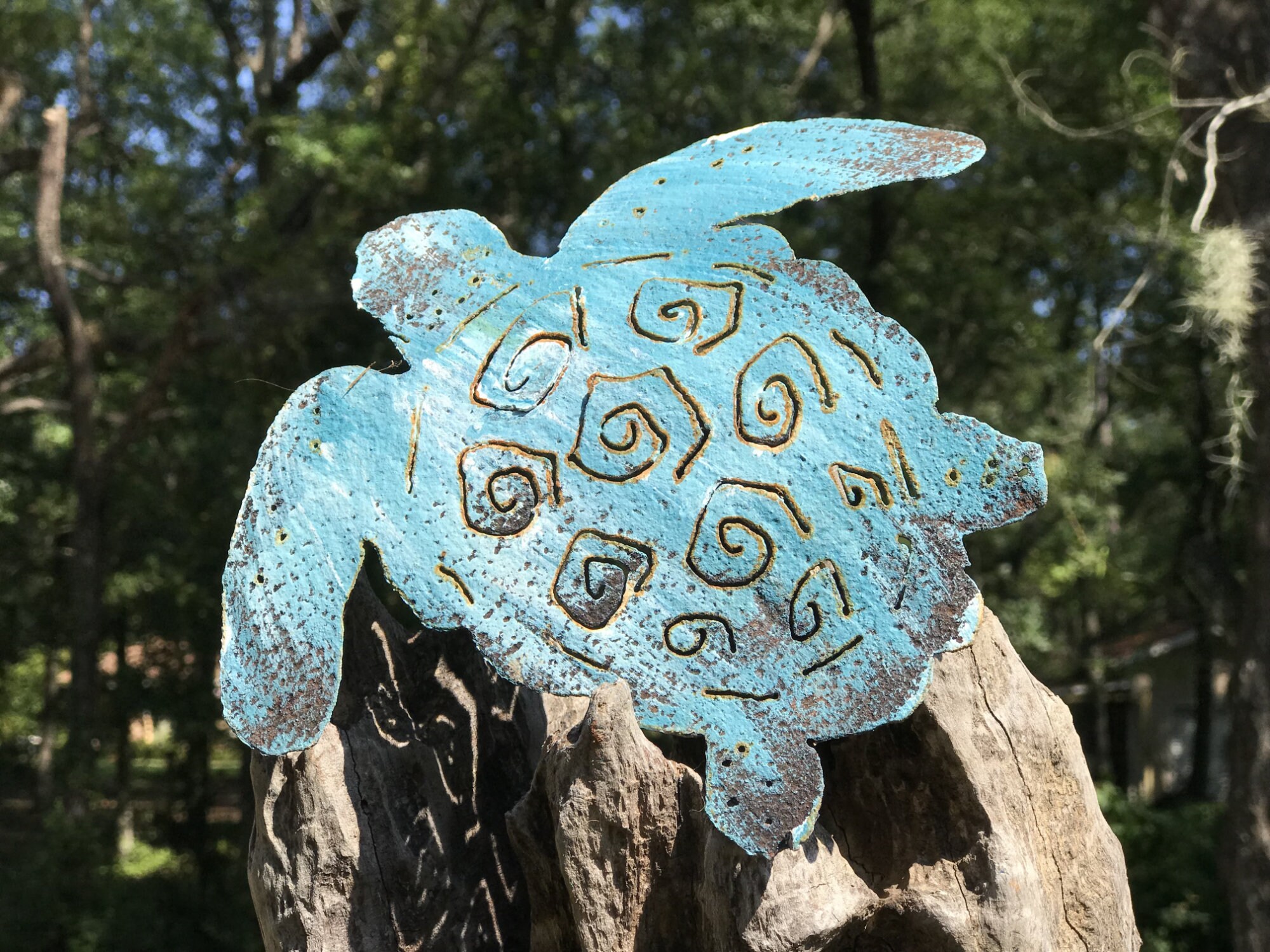 Sea Turtle Small Reclaimed Metal Hand Crafted - Etsy
