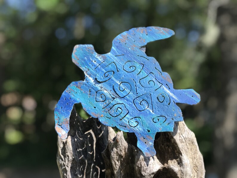 Sea Turtle Small Reclaimed Metal Hand Crafted - Etsy