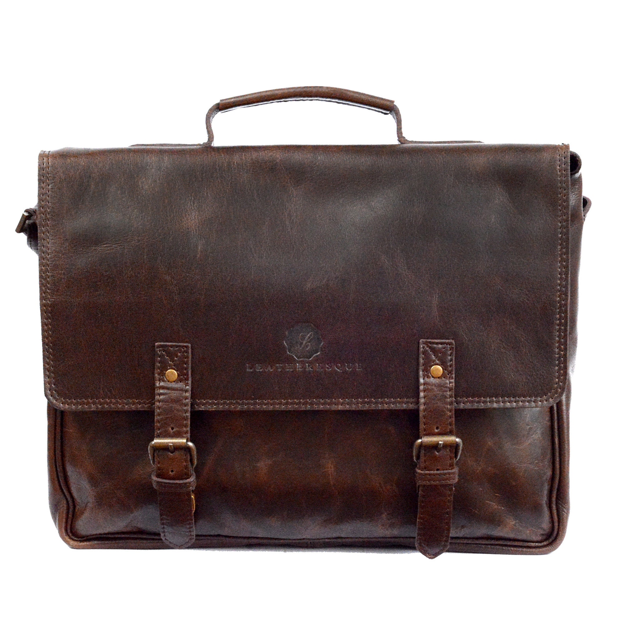 Gramercy Leather Messenger Bag Office Bag Briefcase Bag | Etsy