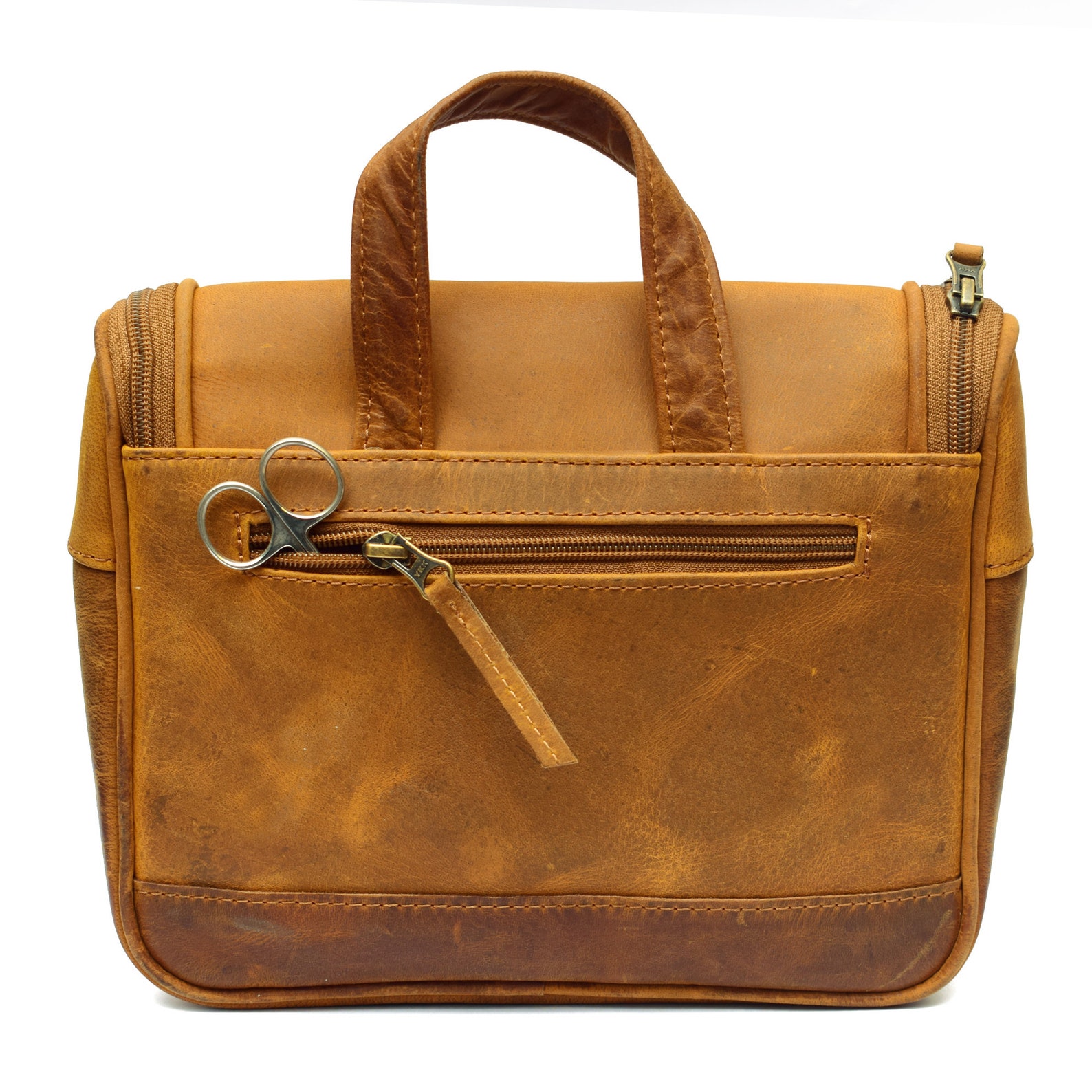 Lincoln Genuine Buffalo Pull-up Leather Hanging Toiletry Bag | Etsy