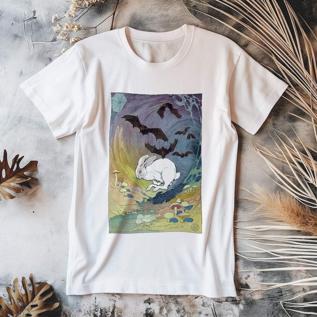 Bumper the White Rabbit T-shirt, Adult Unisex Organic Cotton Tee ...