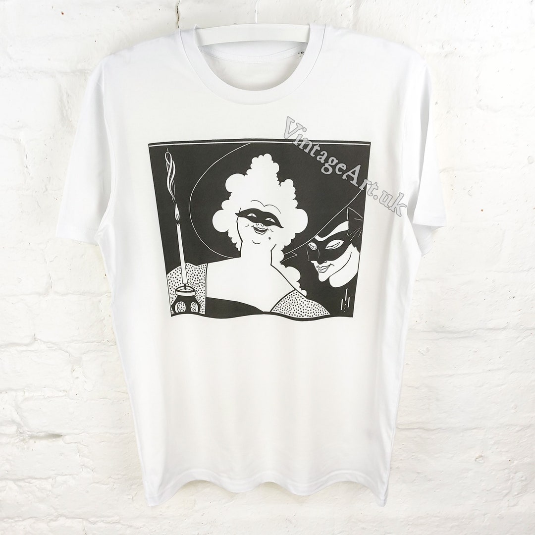 Masquerade T-shirt, Adult Unisex Organic Cotton Tee, Vintage Art ...