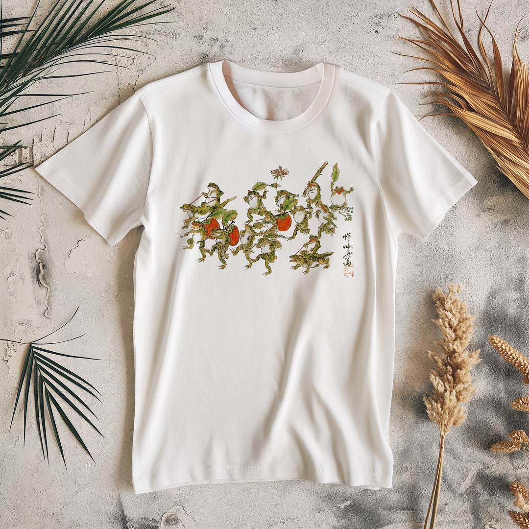 Frogs Riding Lizards T-shirt, Organic Cotton, Wearable Vintage Japanese ...