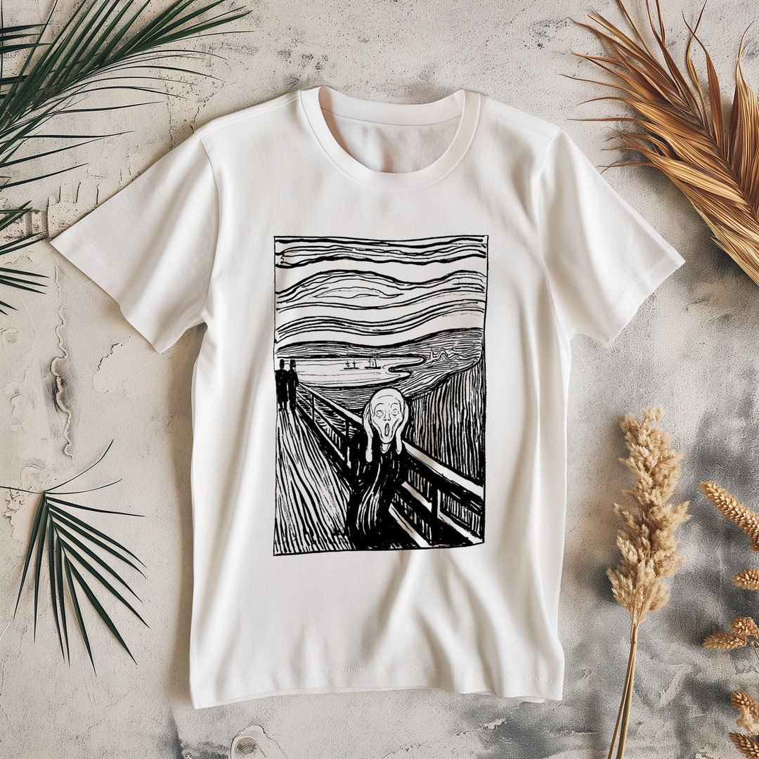 The Scream lithograph T-shirt, Organic Cotton, Wearable Vintage Art ...