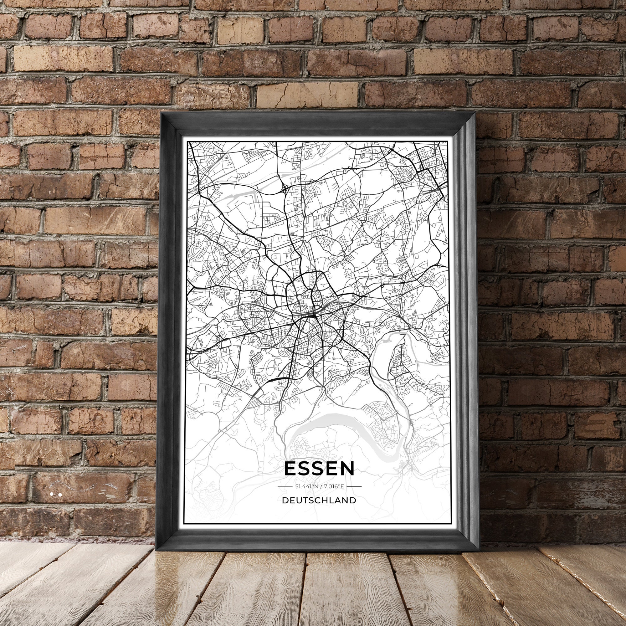 City Map Essen Poster With High-resolution Print Art Print made in ...
