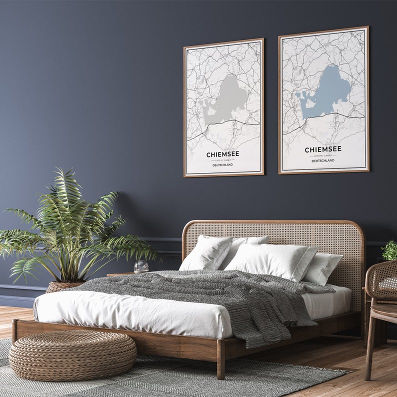 Lake Map Poster Chiemsee With Coordinates - Etsy