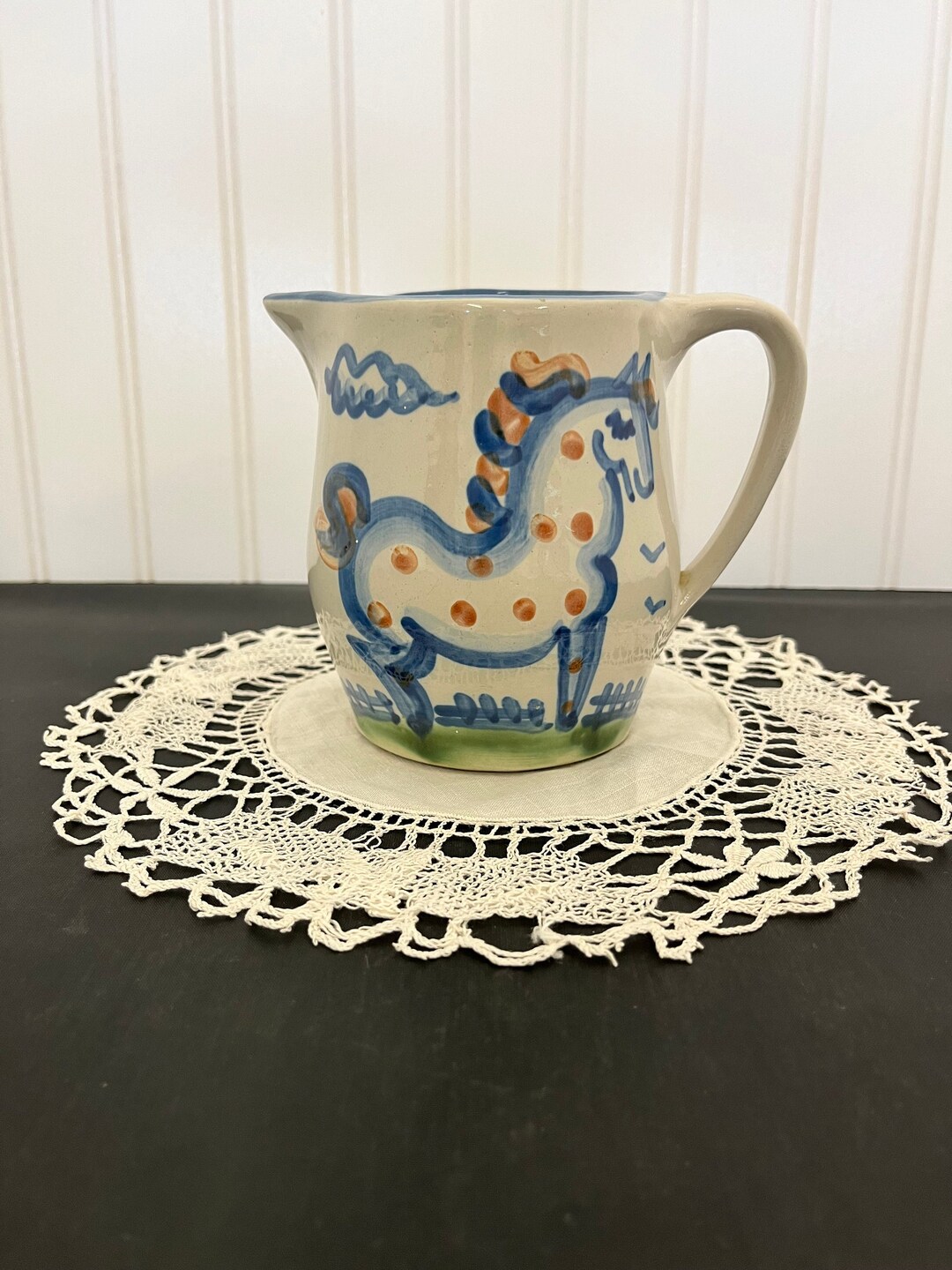 Vintage M.A. Hadley Pottery Pitcher - Country Collection - Horse - Etsy