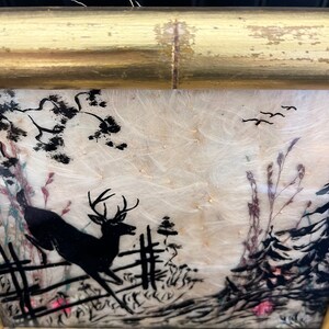 Framed Reverse Painted Silhouette of Deer - Etsy