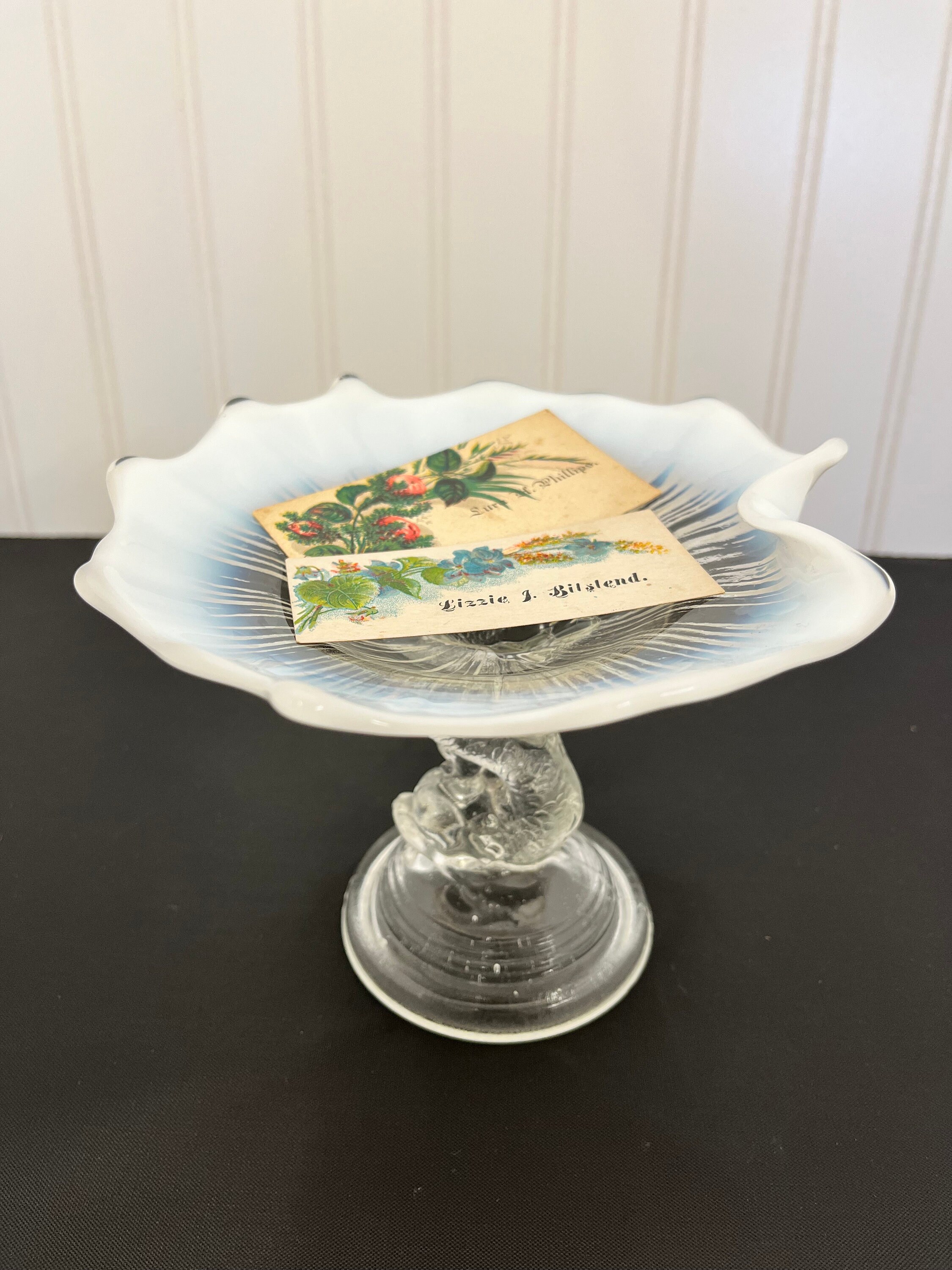 Victorian Era Northwood Glass Calling Card Receiver - Compote - Etsy