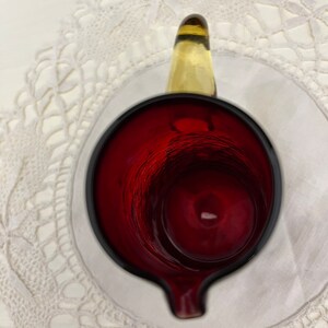 Pilgrim Glass Company Hand Blown Ruby Red Crackle Glass Mini Pitcher - Etsy