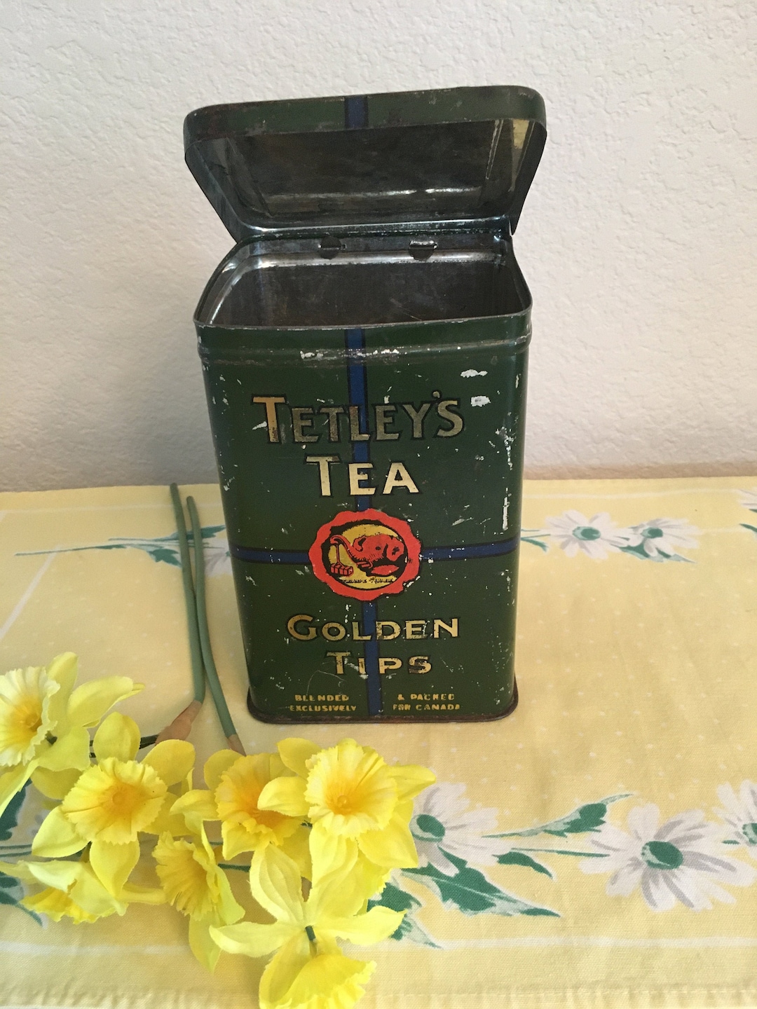 Vintage Tetley's Tea Golden Tips Tin - Etsy