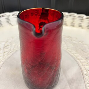 Pilgrim Glass Company Hand Blown Ruby Red Crackle Glass Mini Pitcher - Etsy