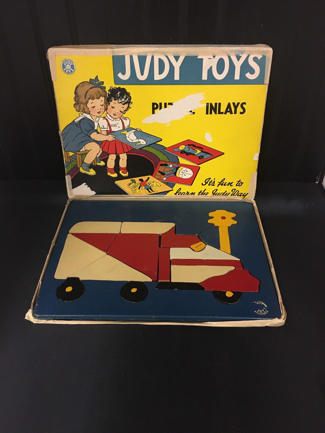 Vintage Judy Toys Wooden Puzzle in Original Box - Etsy