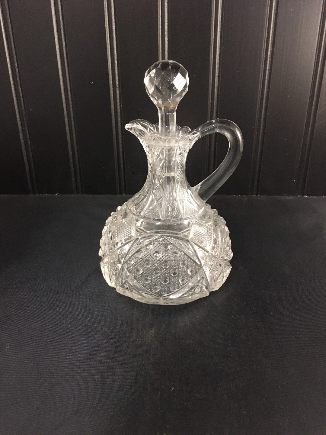 Elegant Cut Glass Cruet With Stopper - Etsy