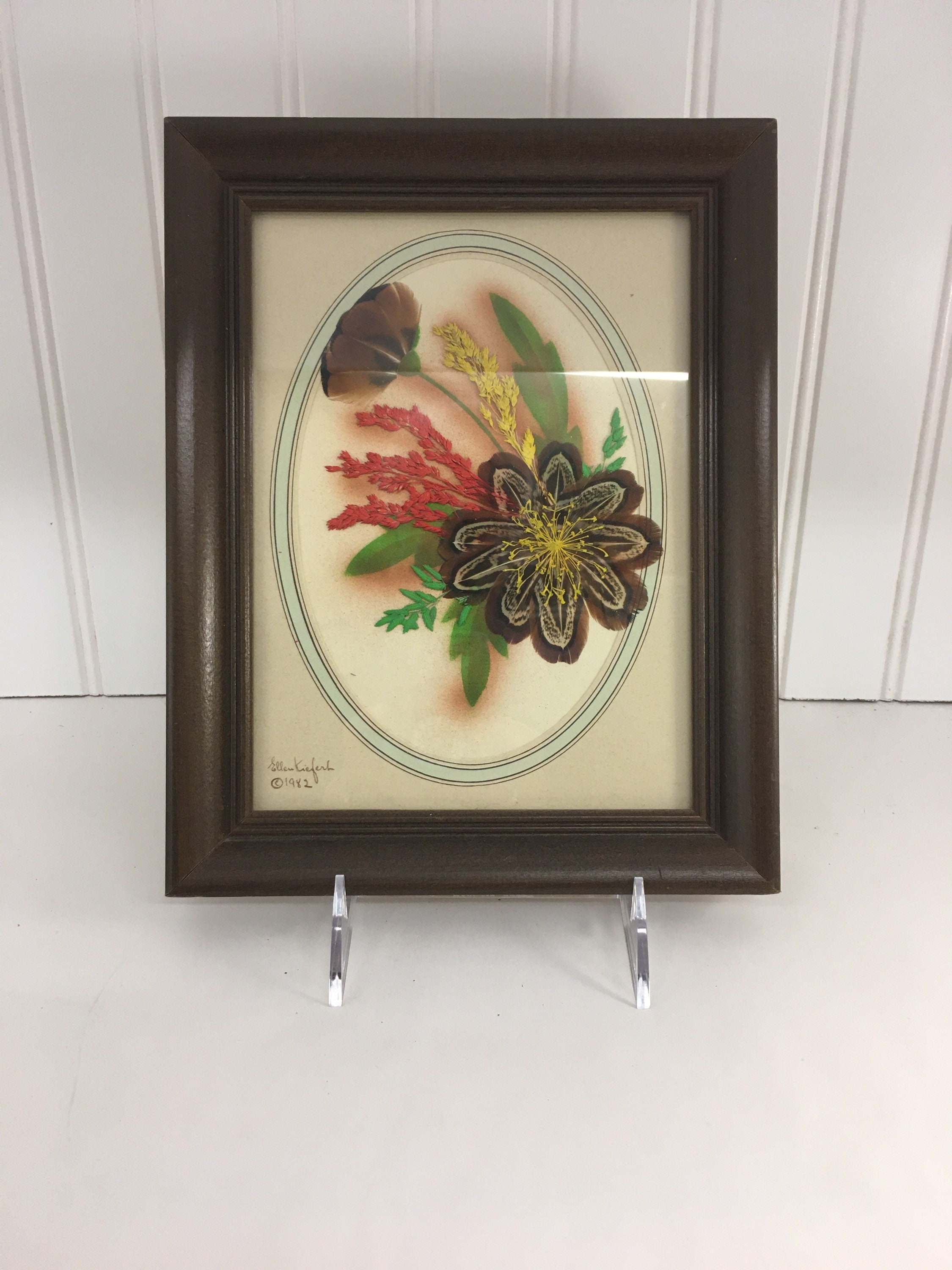 Ellen Kiefert Signed Original Hand Made Feather-Flower Craft | Etsy