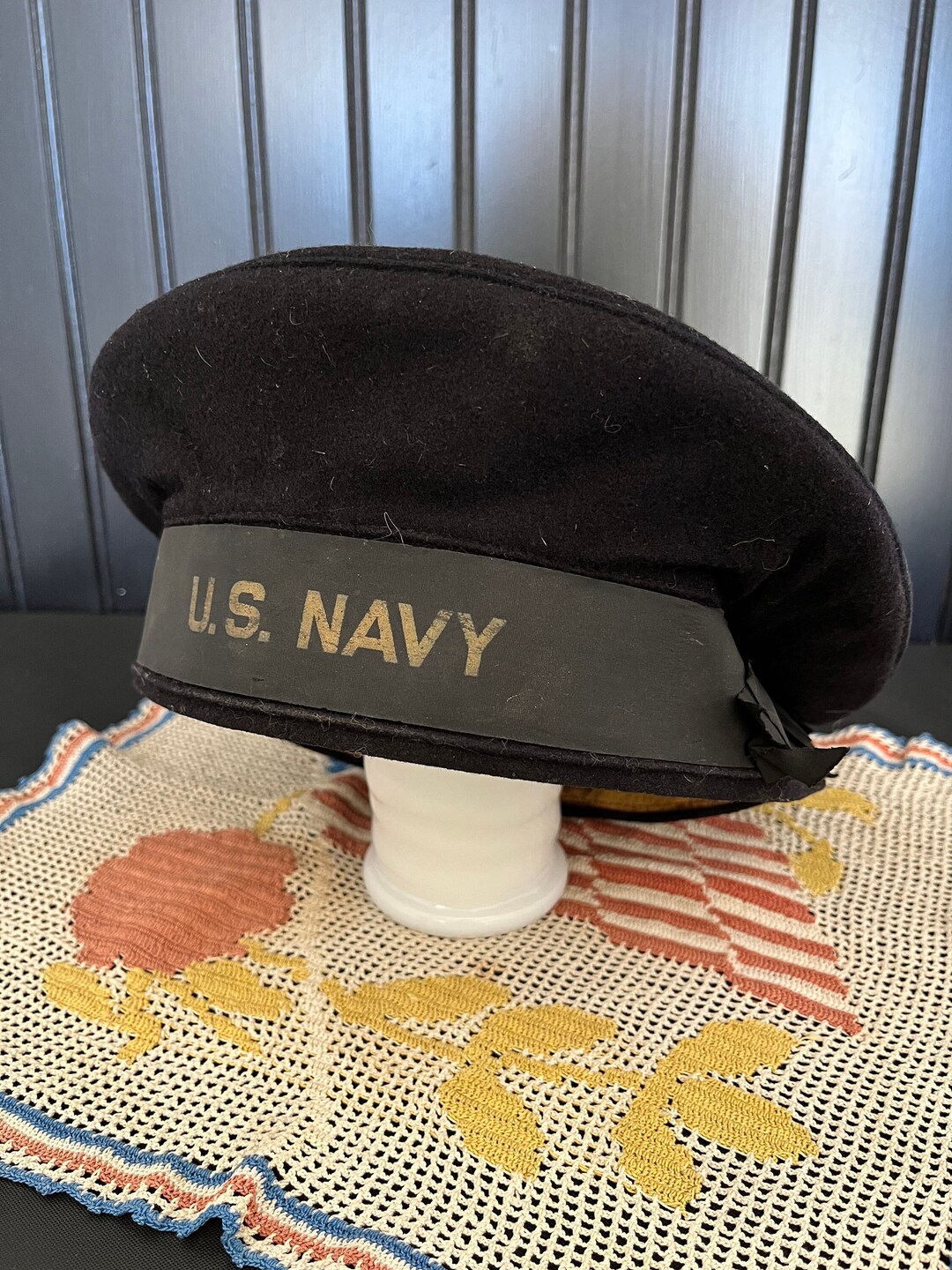WWII U.S. Navy Donald Duck Style Wool Cap - Etsy