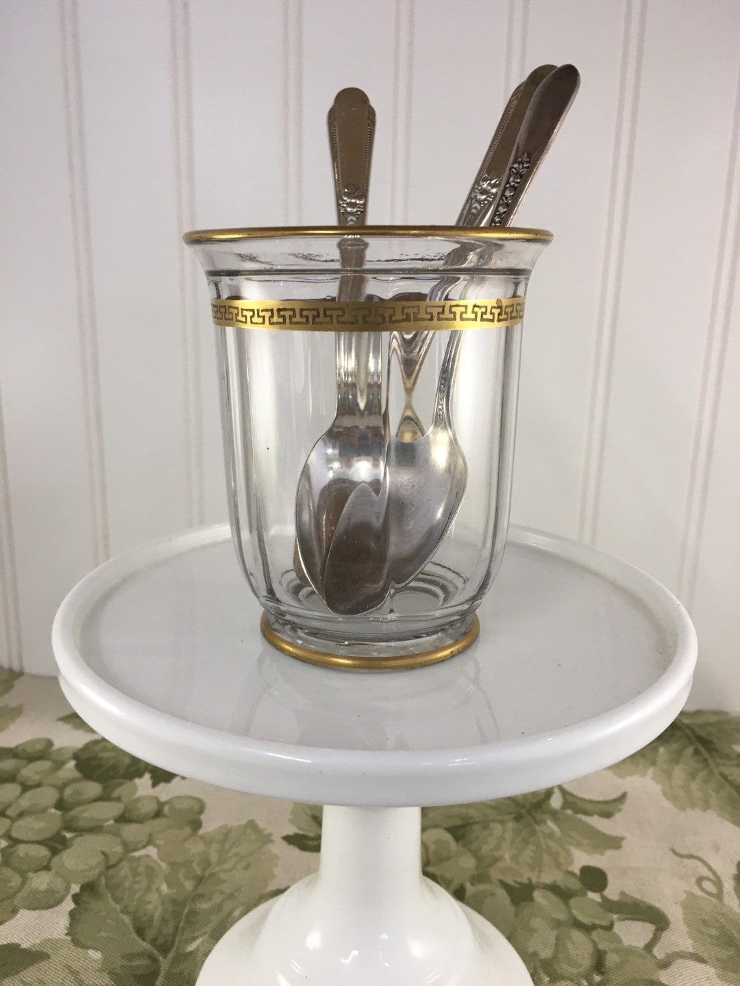 Vintage Clear Glass Spooner - Etsy