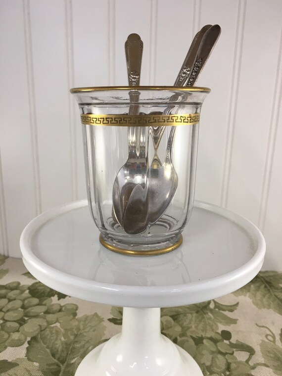 Vintage Clear Glass Spooner - Etsy