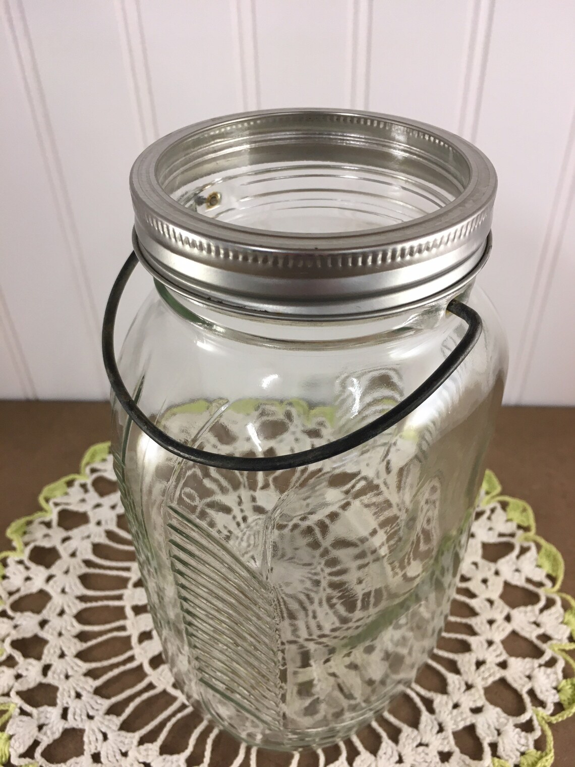 Vintage Wide Mouth Two Quart Jar W/ Bail Handle - Etsy