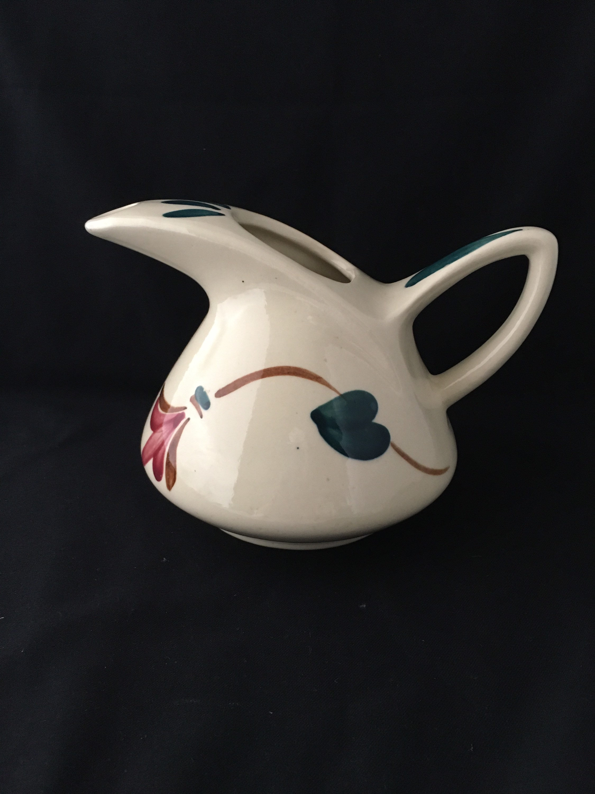 1940s Puritan Pottery Ivy Red Blossom Pitcher | Etsy