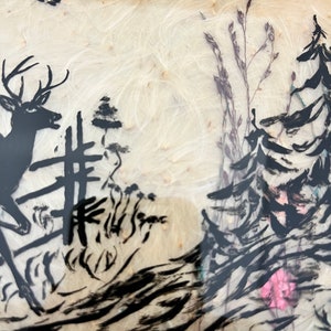 Framed Reverse Painted Silhouette of Deer - Etsy