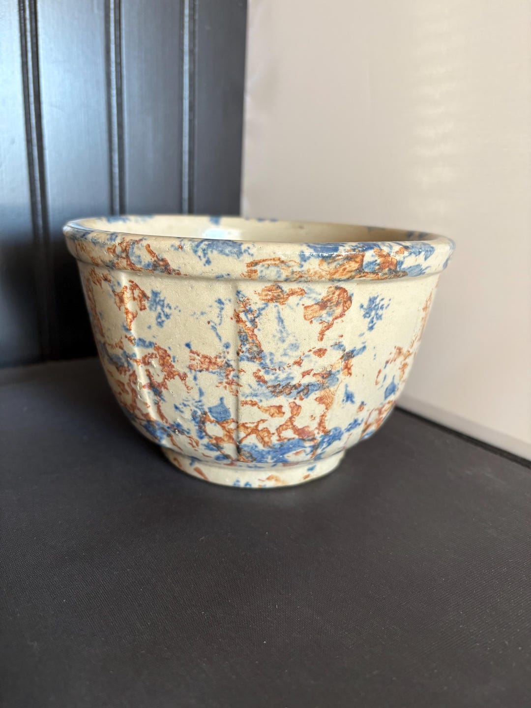 Red Wing Pottery #6 Spongeware Mixing Bowl - Etsy