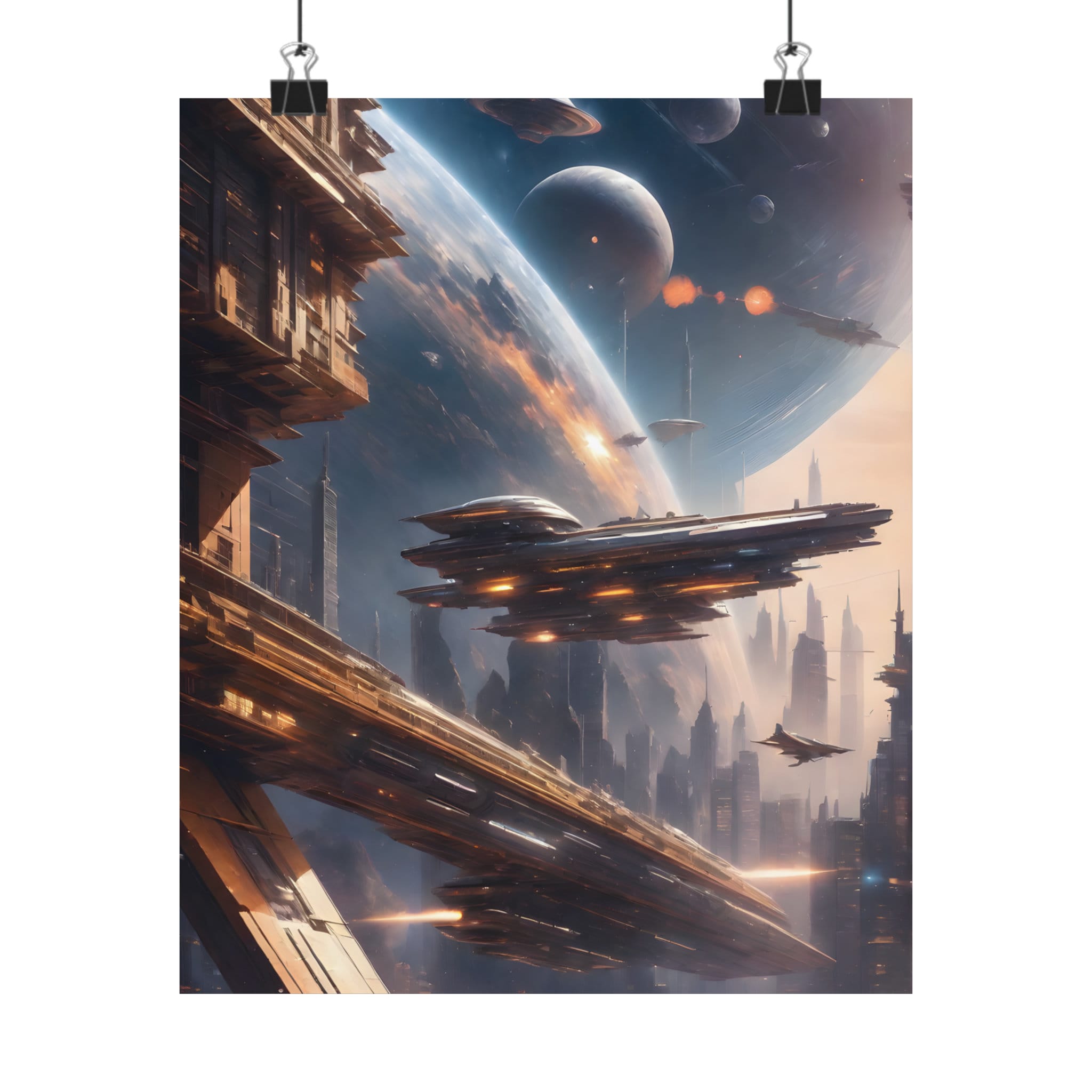 Sci-fi Space Battle Poster - Etsy