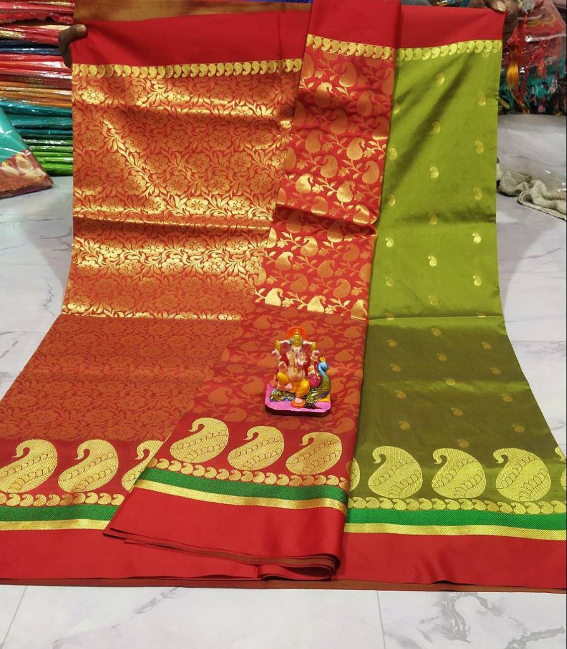 Lal Pare Sada Saree Garad Saree Silk Lal Pare Sada Saree Silk | Etsy