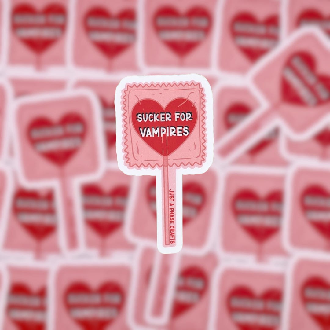 Sucker for Vampires Decal Sticker for Kindles iPad Laptop Water Bottle ...