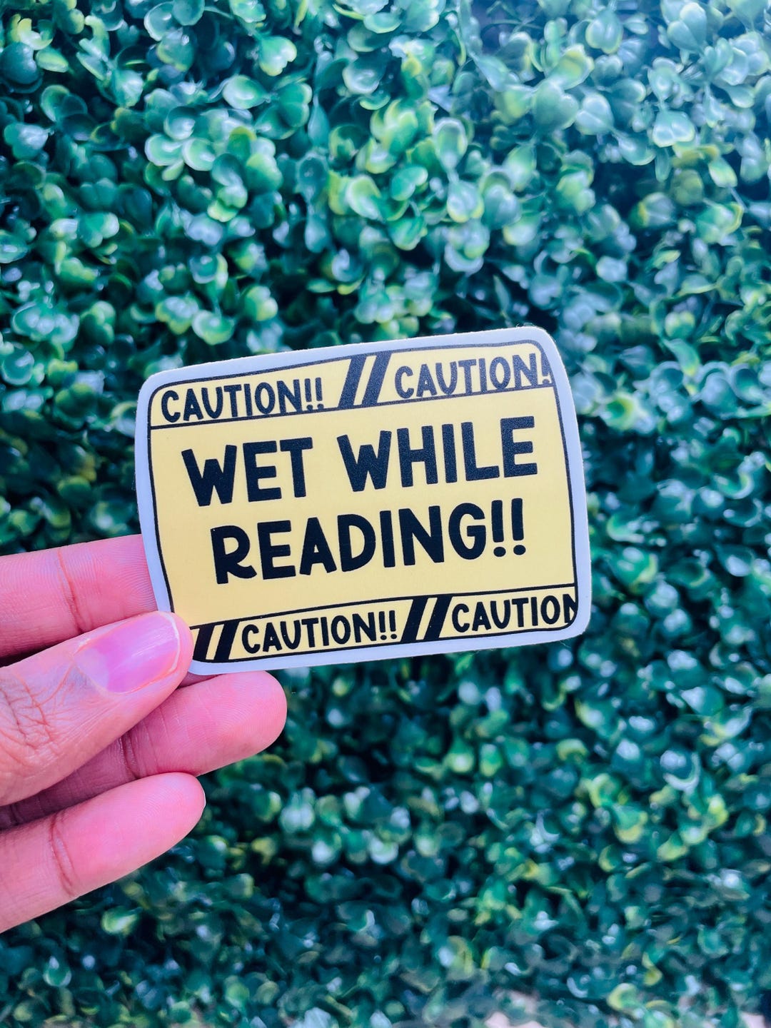 Caution Wet While Reading Vinyl Sticker - Etsy