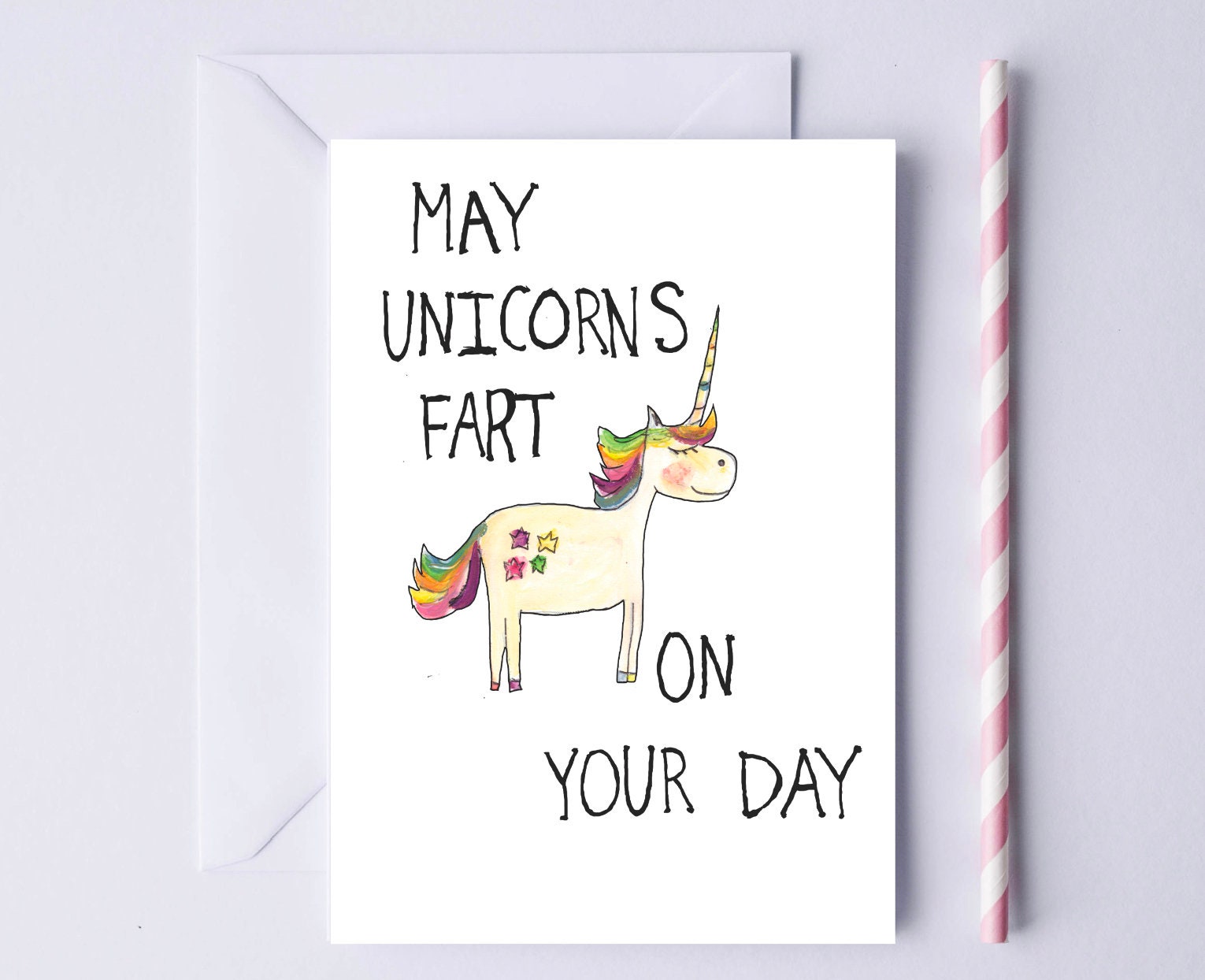 Farting Unicorn Birthday Card