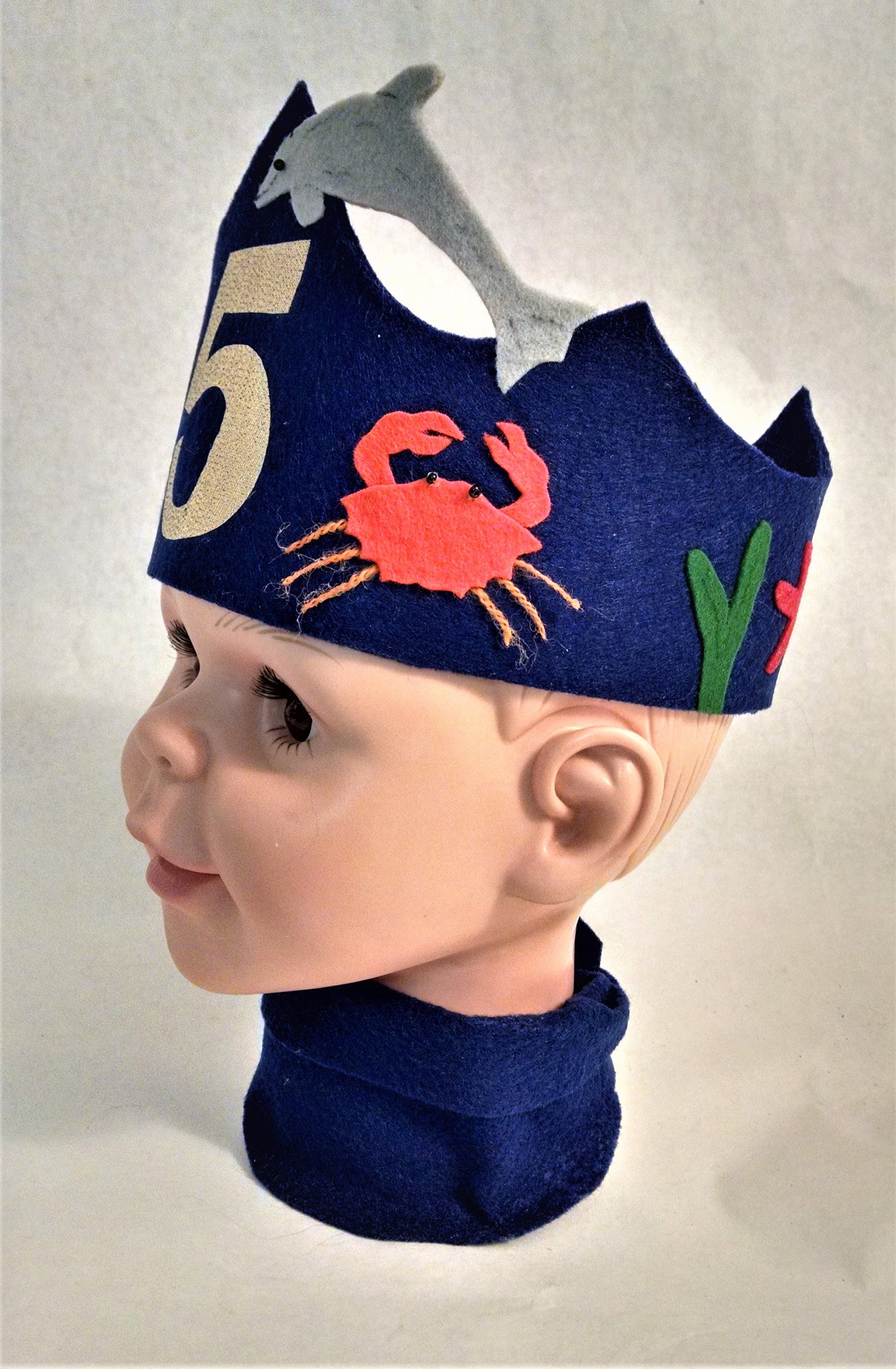 Under the Sea Birthday Theme Felt Crown for Girl Felt Crown | Etsy