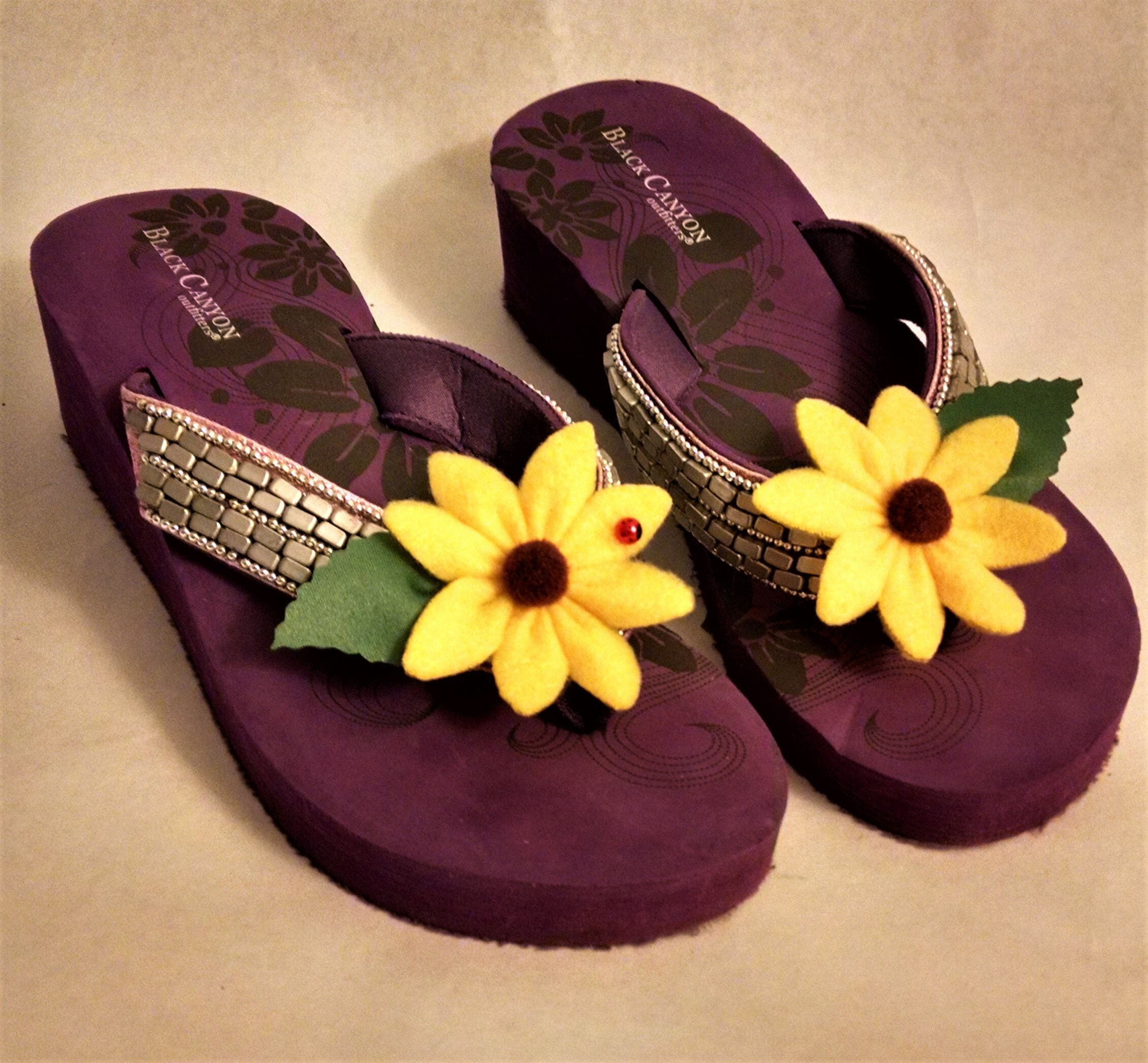 Black-eyed Susan Flip Flop Clips Yellow Shoe Clips Bride - Etsy