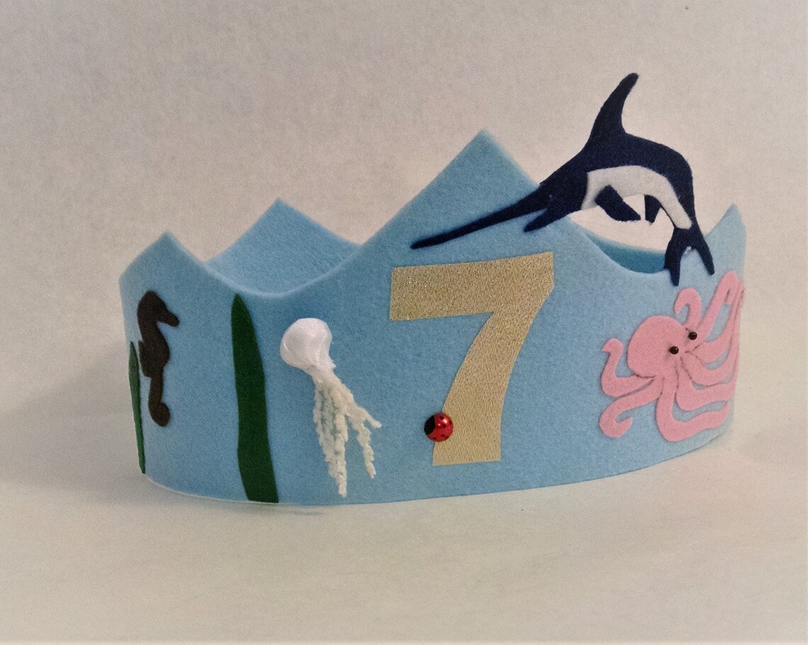 Under the Sea Birthday Theme Felt Crown for Girl Felt Crown - Etsy